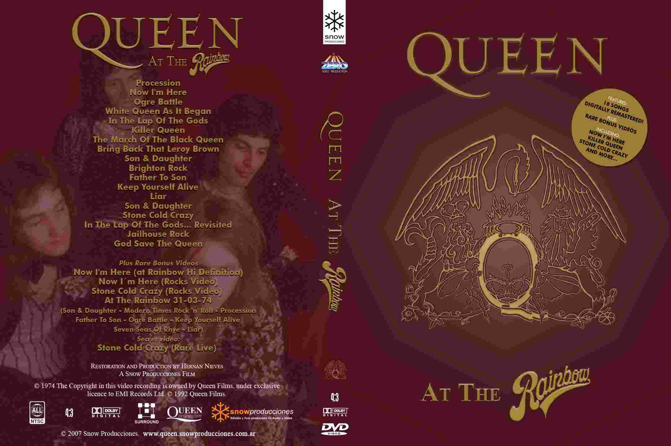 Queen At The Rainbow : Front | DVD Covers | Cover Century | Over 1.000. ...